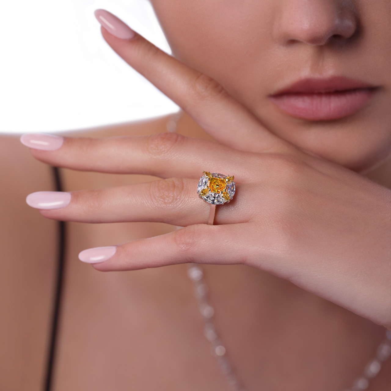 Vivid Orange Diamond Ring - Lugano Diamonds
